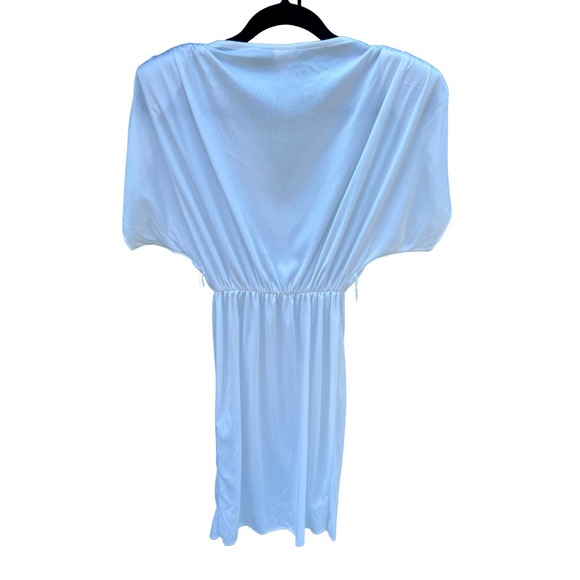 Vintage | Dresses | Vintage 8s V Neck Cocoon Dress White Puff Sleeves ...